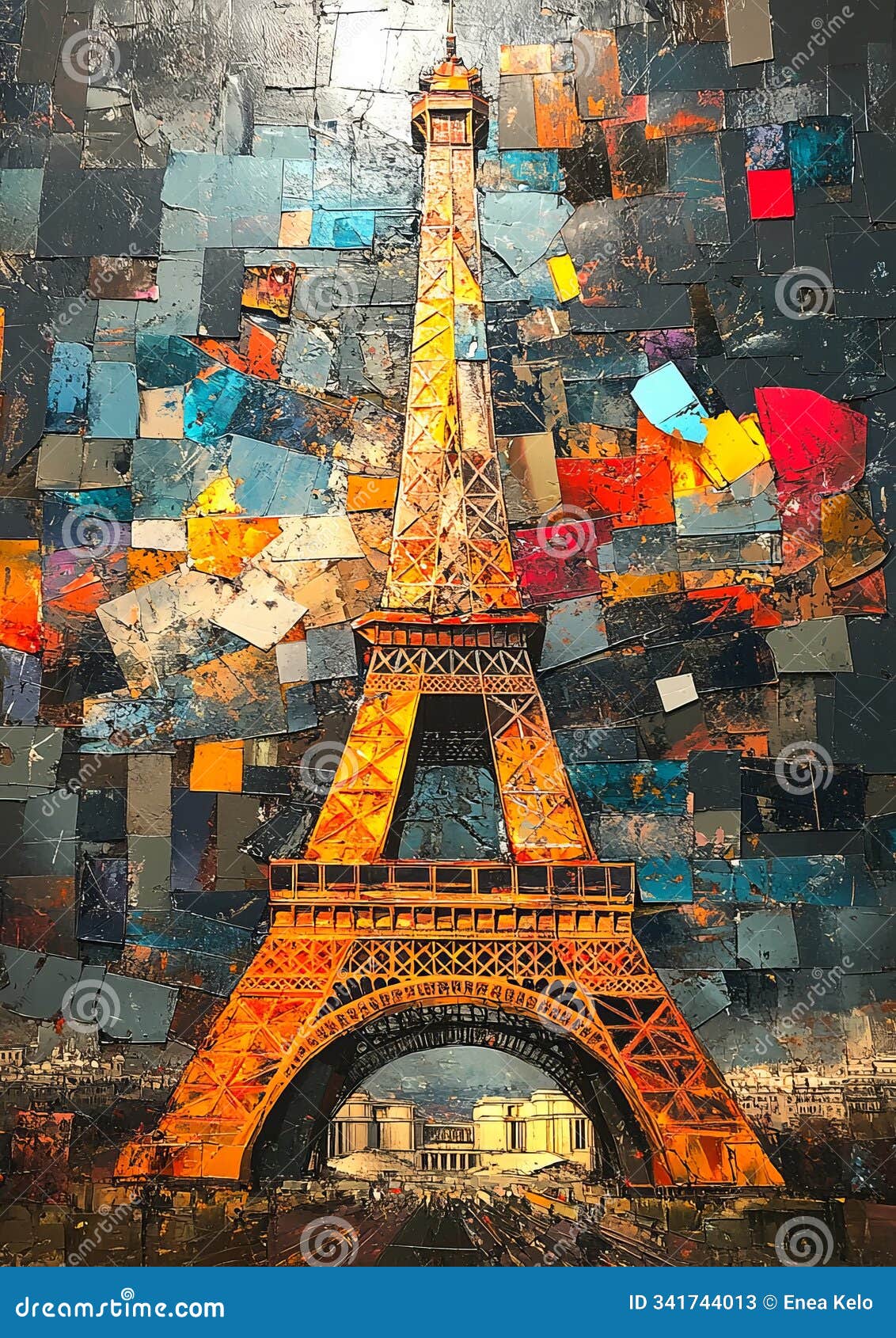 A Cubist Interpretation of the Eiffel Tower Stock Illustration ...