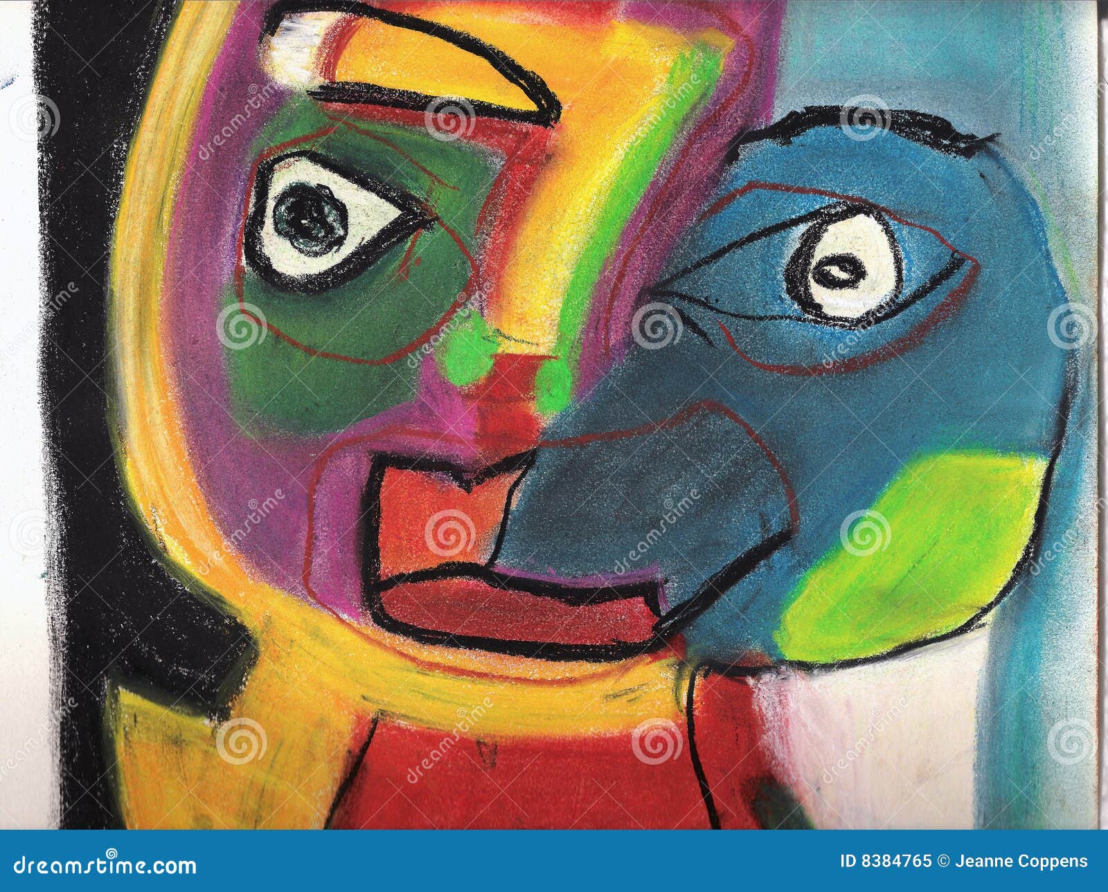 Cubist mask. stock illustration. Illustration of green - 8384765