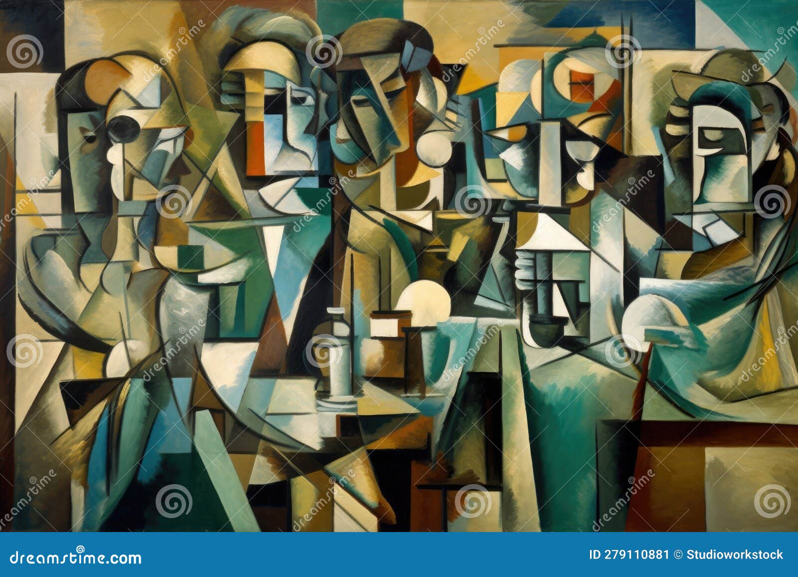 Cubist Painting, with Multiple Perspectives and Angles on the Subject ...