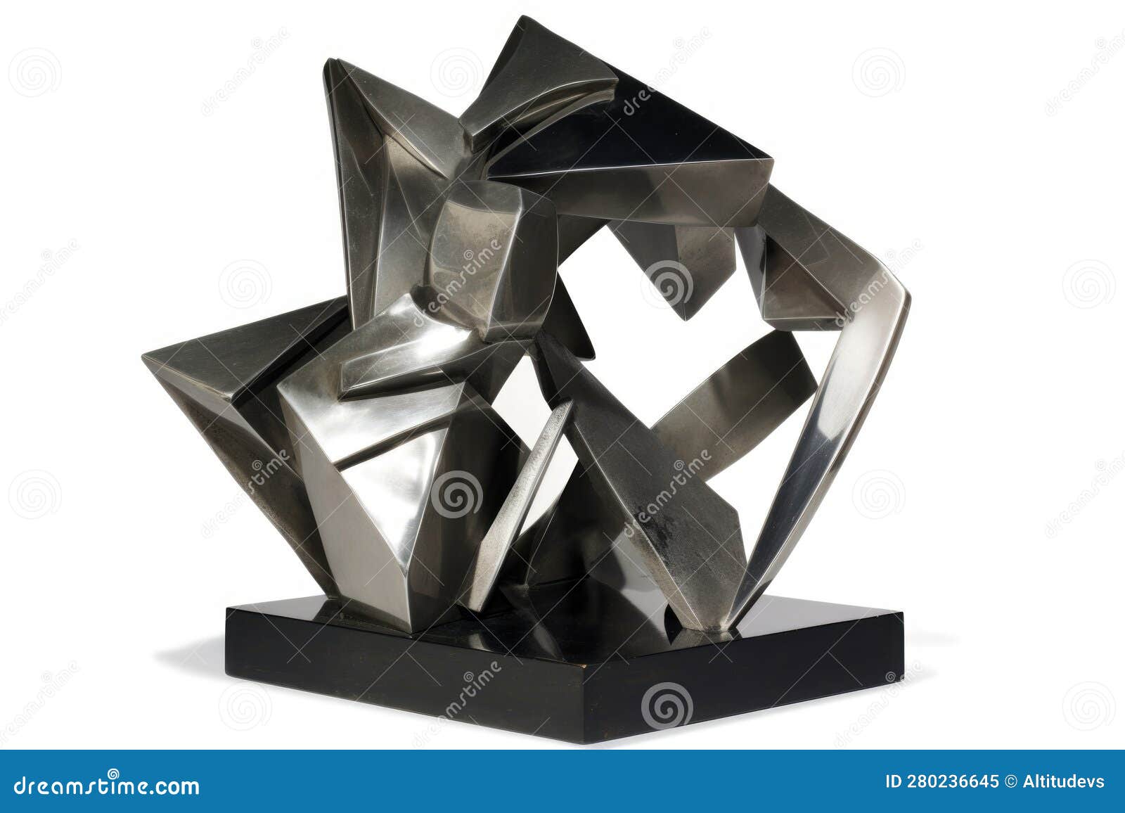 Cubist Sculpture, Made of Metal and Sharp Angles Stock Illustration ...