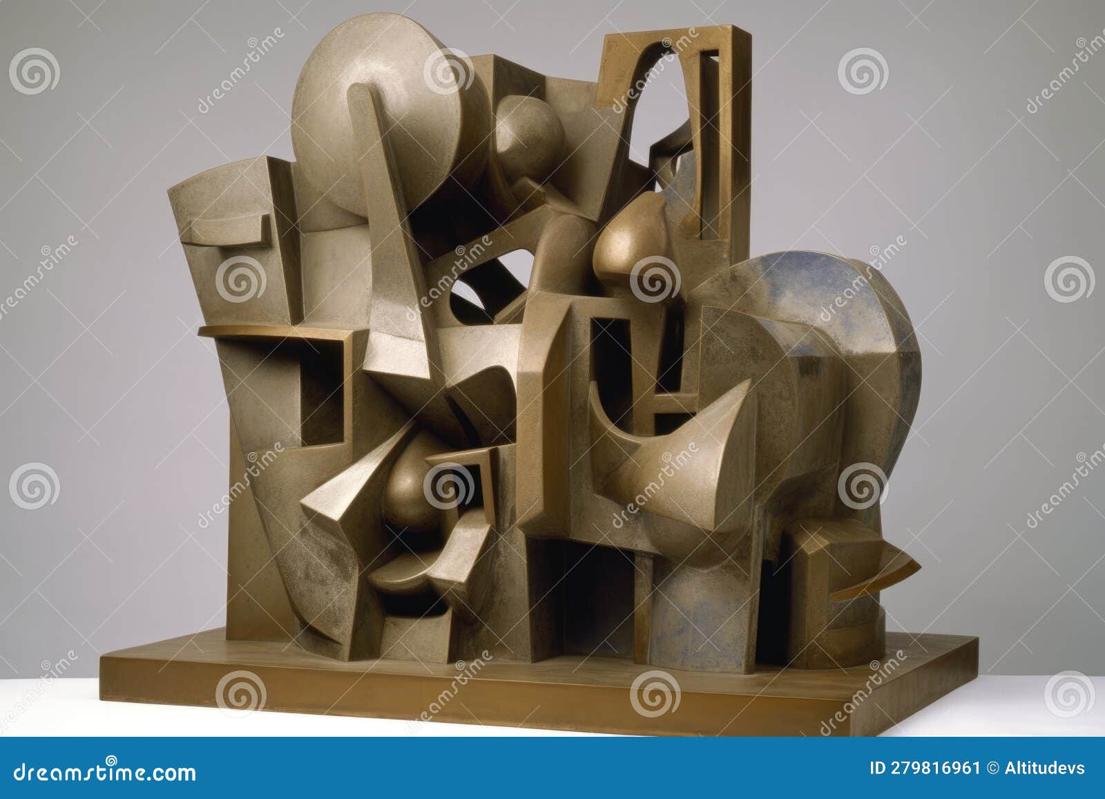 Cubist Sculpture, with Various Geometric Shapes and Lines Stock ...