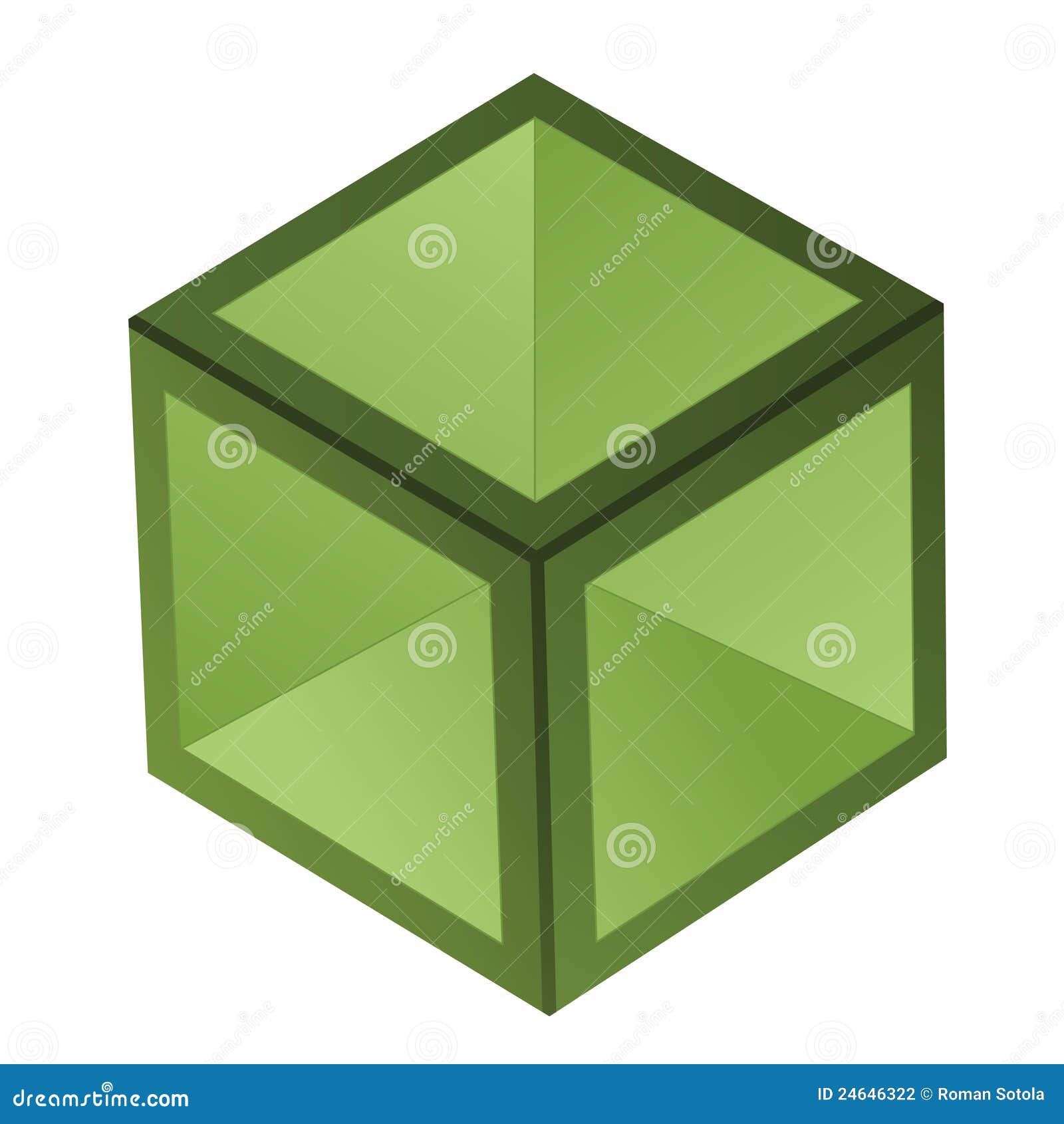 Cubo 3d ilustración del vector. Ilustración de brillante - 24646322