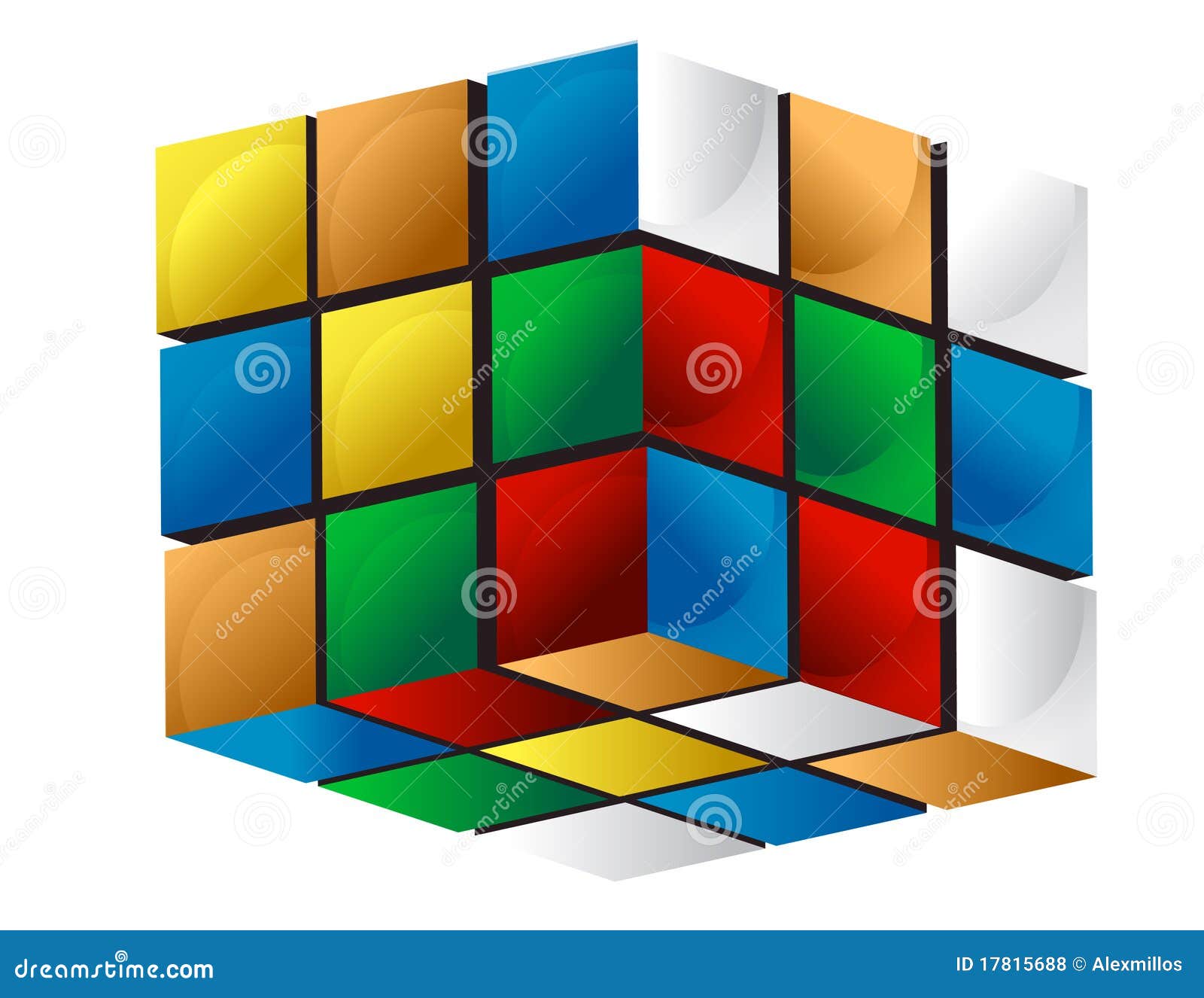 Cubo 3d colorido foto de stock editorial. Ilustração de telhas - 17815688