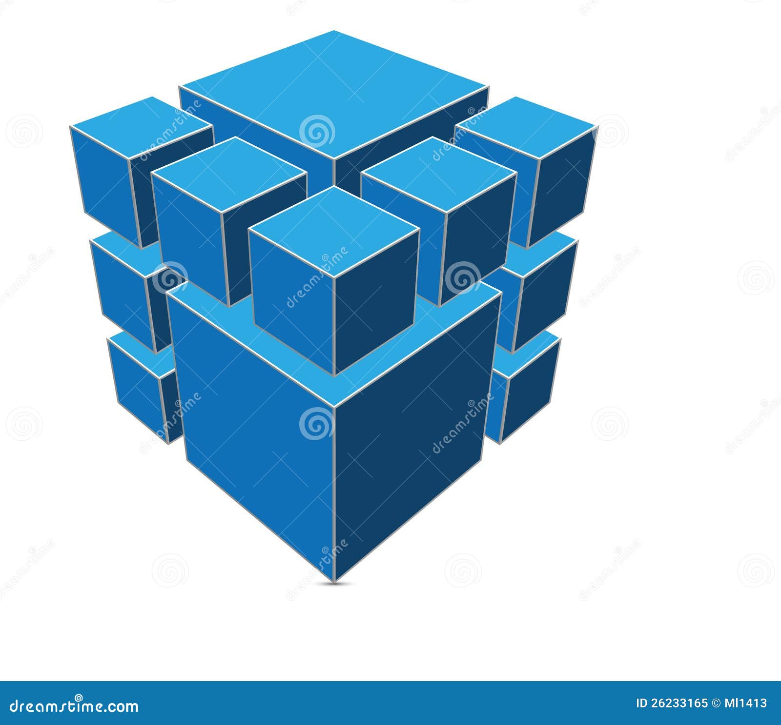 Cubo azul stock de ilustración. Ilustración de ilustraciones - 26233165