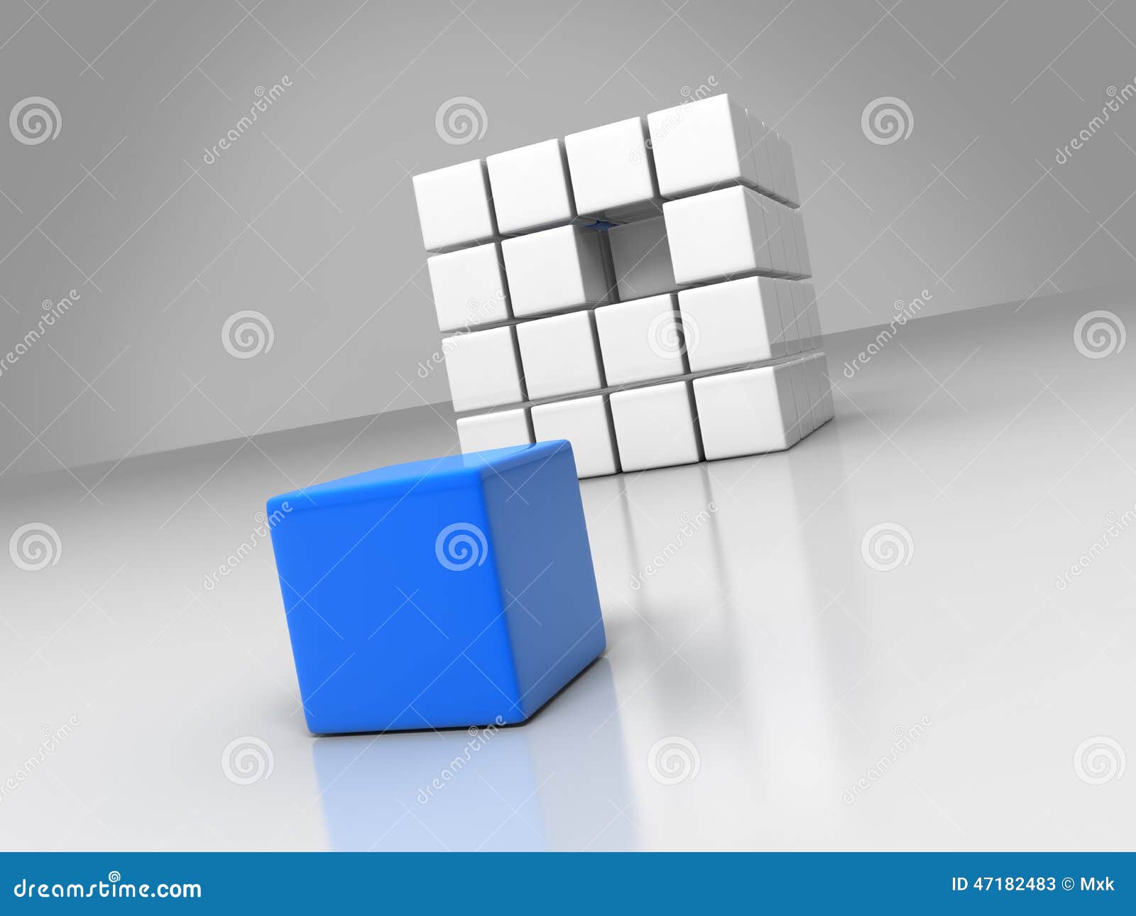 Cubo azul stock de ilustración. Ilustración de reflexivo - 47182483