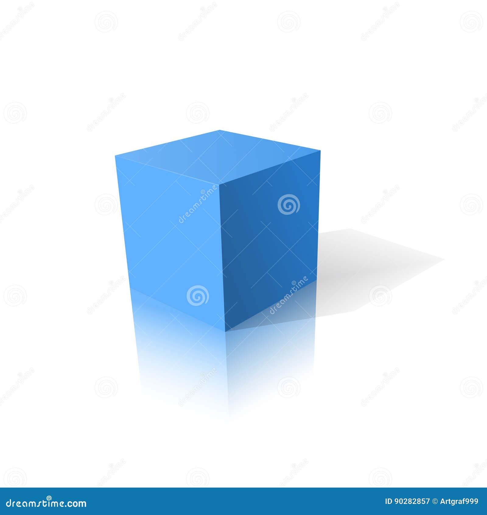 Cubo azul 3d ilustração do vetor. Ilustração de azul - 90282857