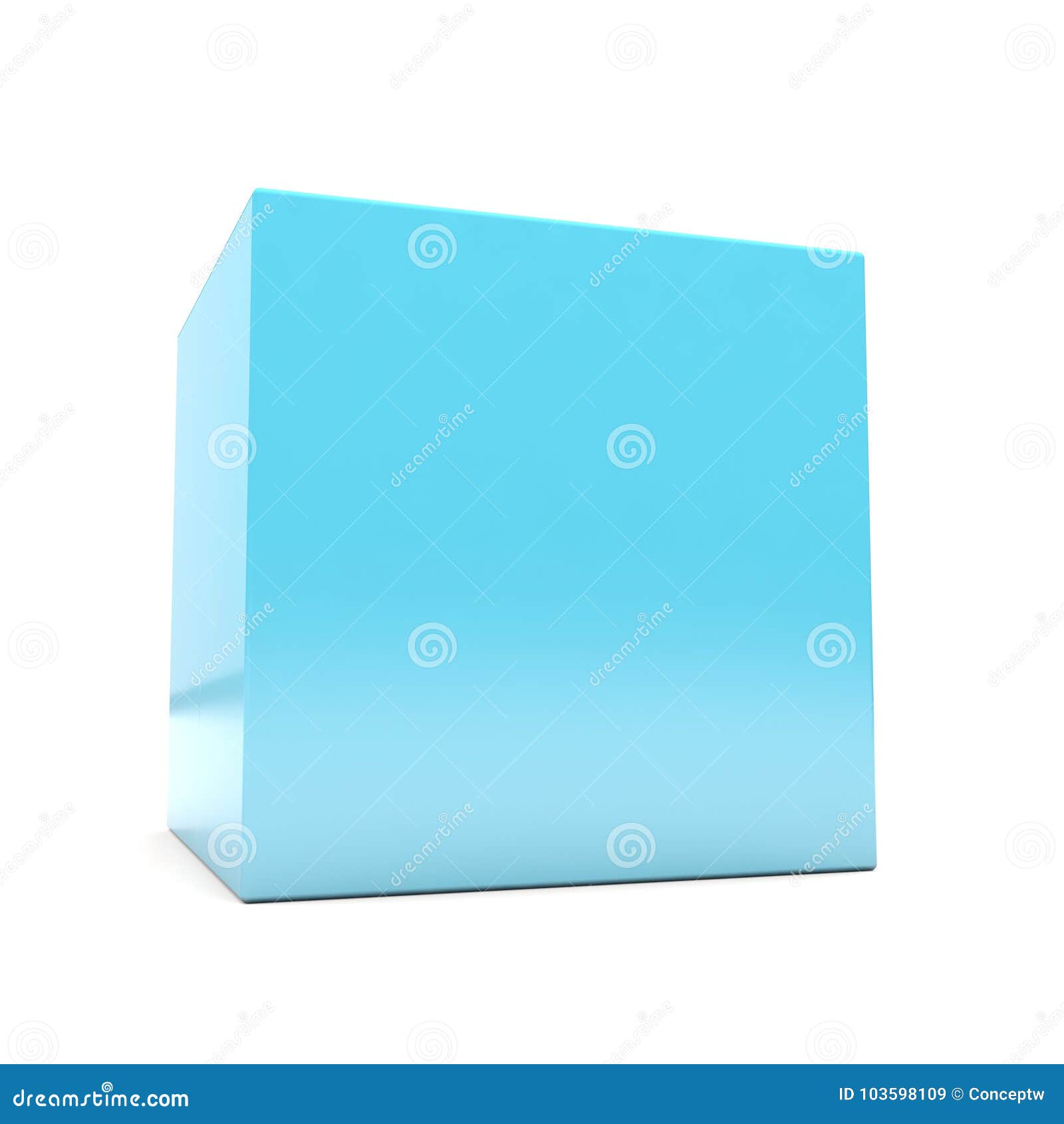 Cubo Azul En El Fondo Blanco Stock de ilustración - Ilustración de azul ...