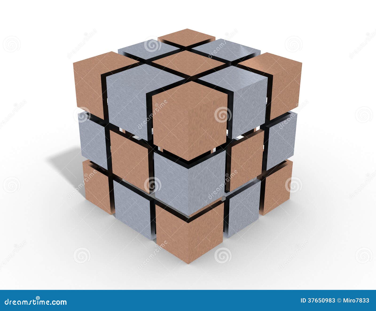 Cubo 3d stock de ilustración. Ilustración de objeto, bloque - 37650983