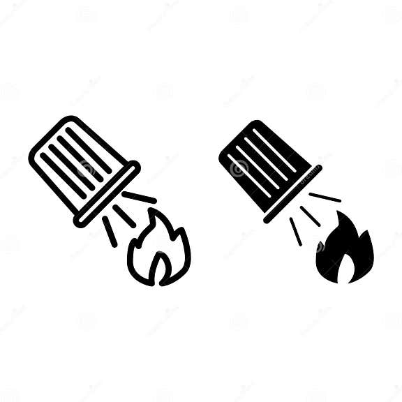 Cubo De Agua Que Extingue Una Línea De Fuego Icono Fuego Y Cubo Con El ... Cubo De Agua Que Extingue Una Línea De Fuego Icono Fuego Y Cubo Con El ...