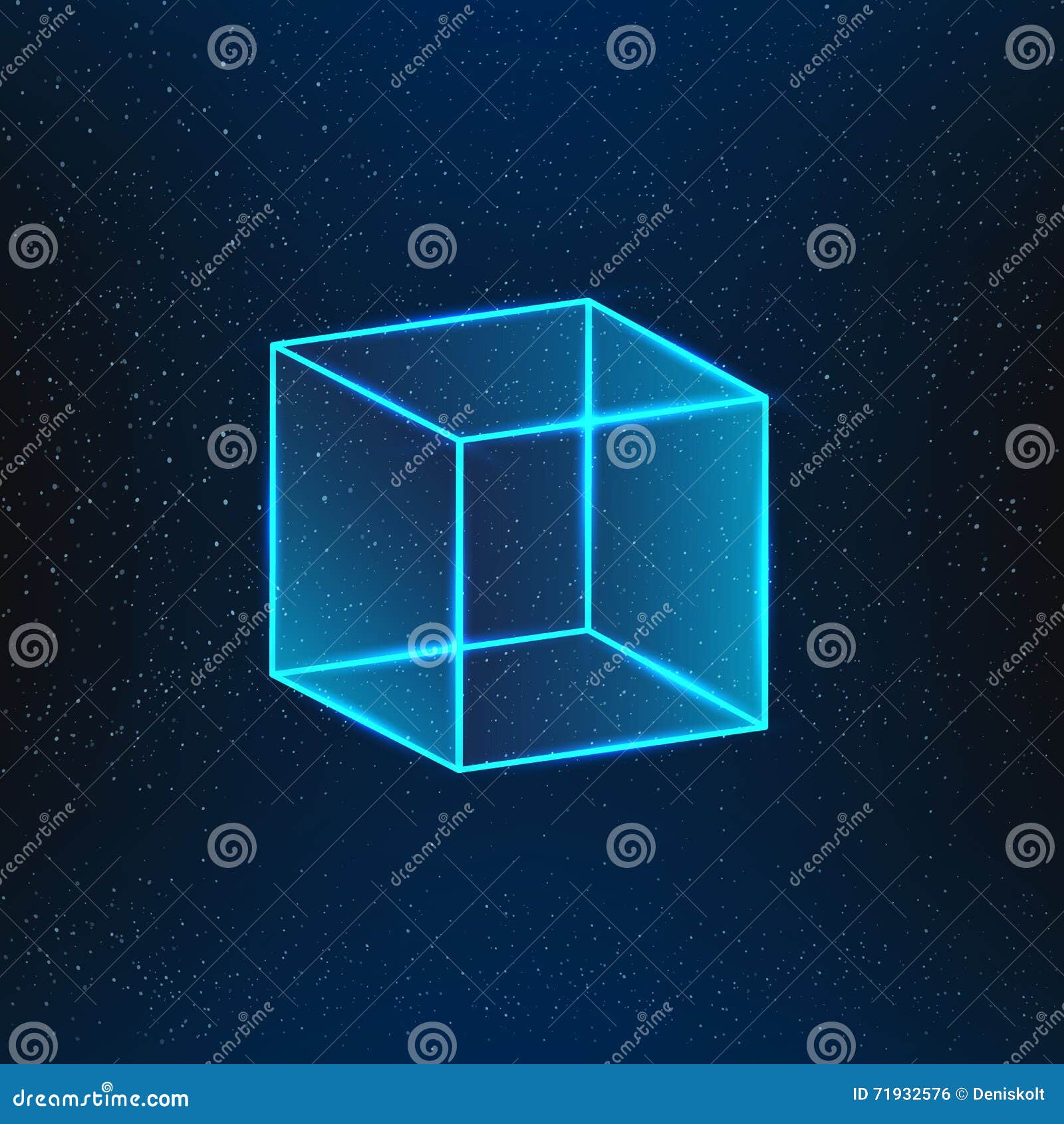 Cubo de cristal azul ilustración del vector. Ilustración de forma ...