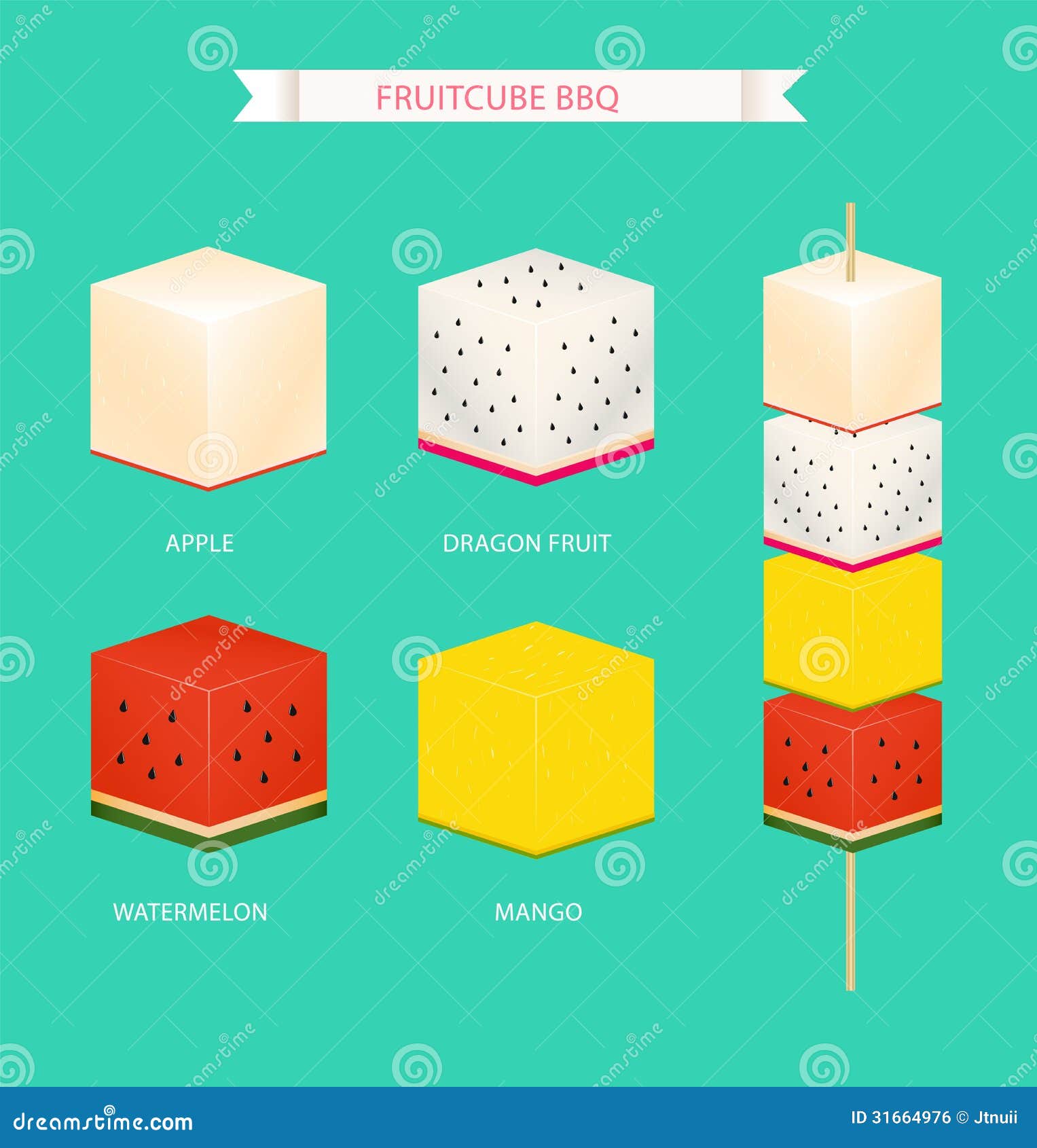 Cubo de la fruta stock de ilustración. Ilustración de vitamina - 31664976