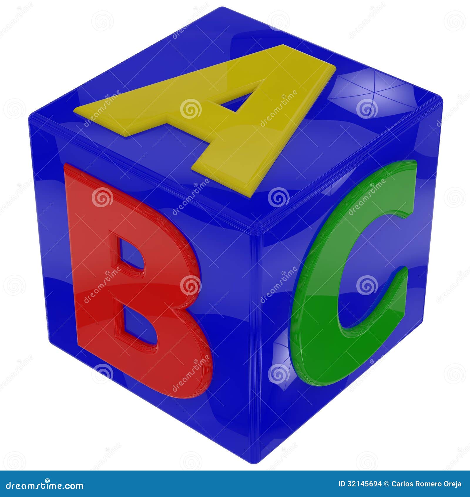 Cubo de las letras stock de ilustración. Ilustración de verde - 32145694