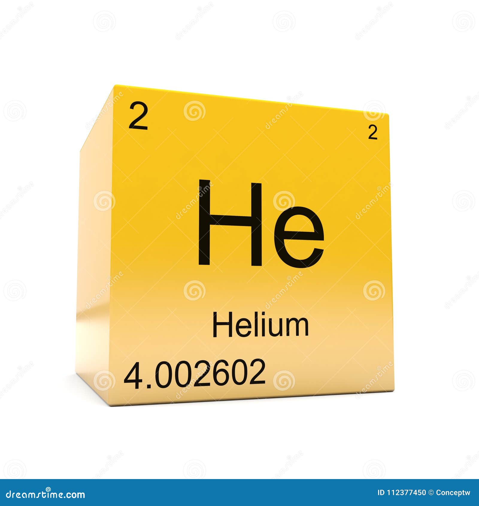 Cubo Del Amarillo Del Símbolo Del Helio Stock de ilustración ...