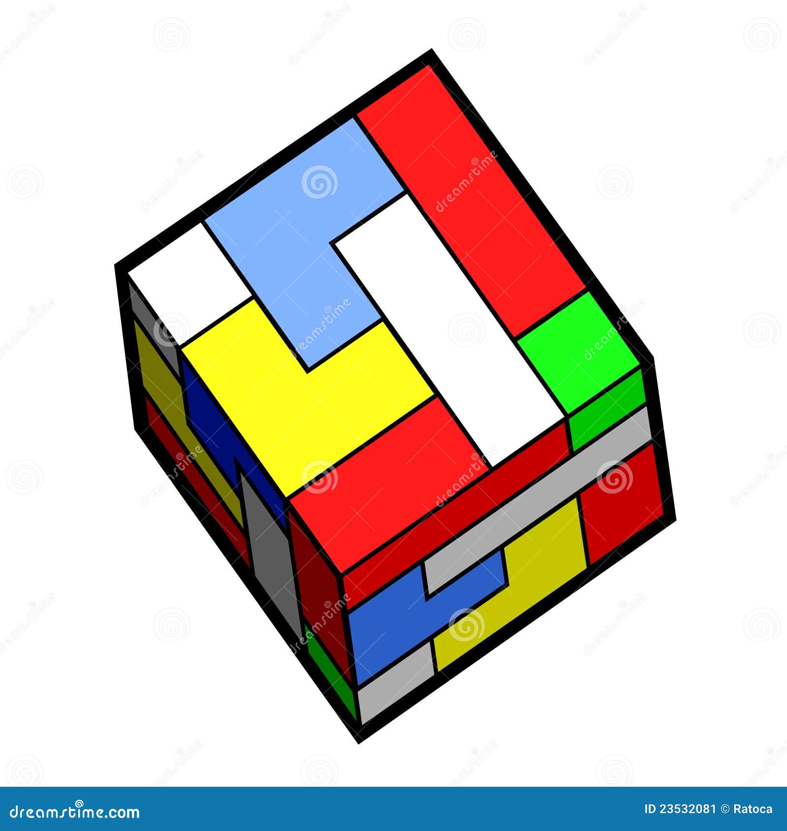 Cubo del color ilustración del vector. Ilustración de imaginativo ...