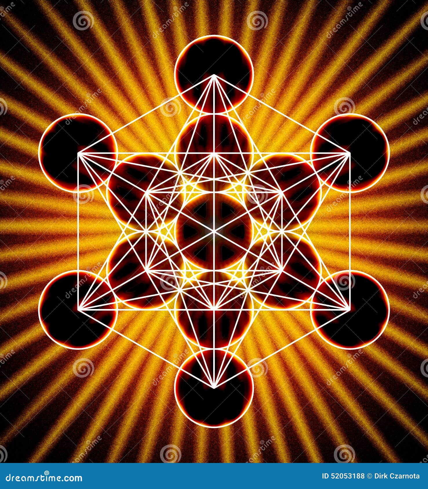 Cubo del ` s de Metatron stock de ilustración. Ilustración de cubo ...