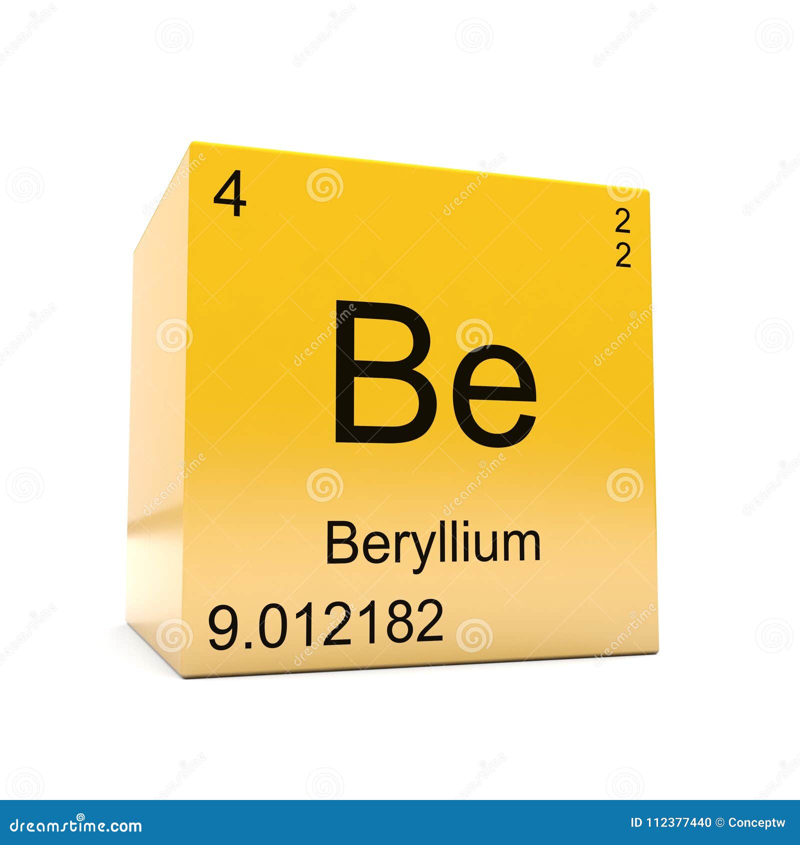 Cubo Di Giallo Di Simbolo Del Berillio Illustrazione di Stock ...