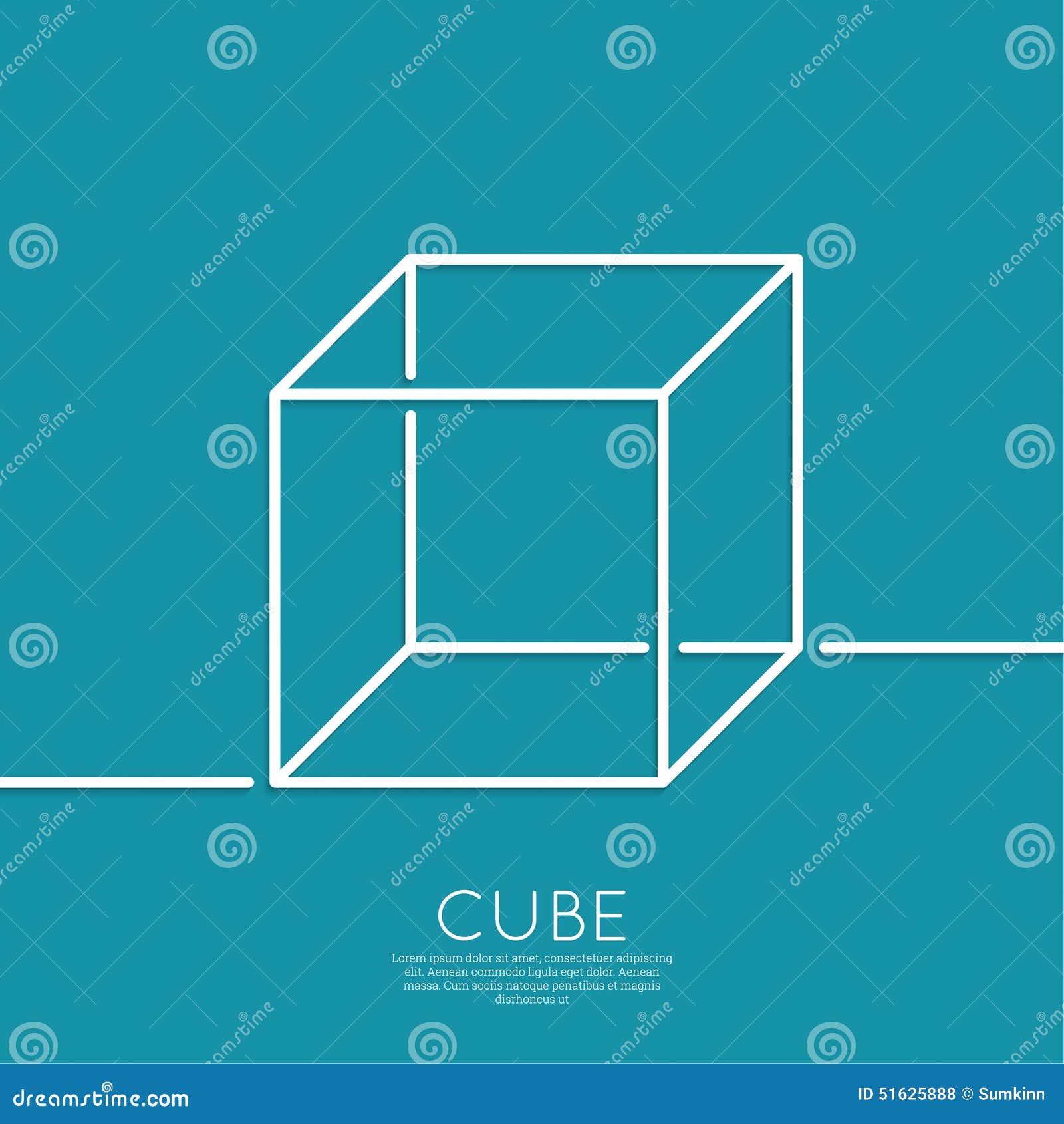 Cubo en un fondo azul ilustración del vector. Ilustración de fondo ...