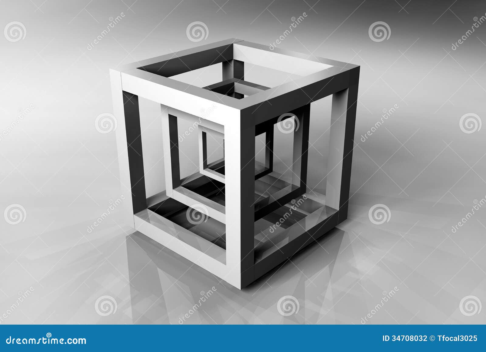 Cubo geométrico stock de ilustración. Ilustración de aislado - 34708032