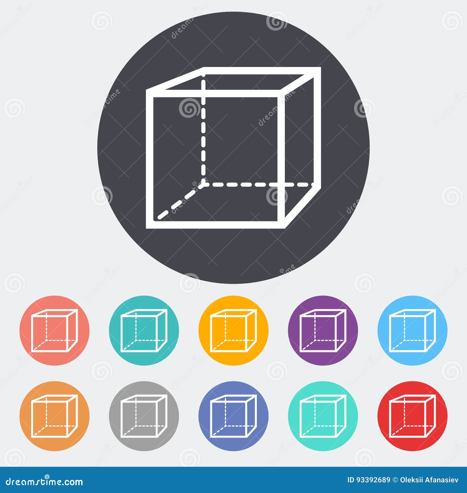 Cubo geométrico ilustración del vector. Ilustración de escuela - 93392689