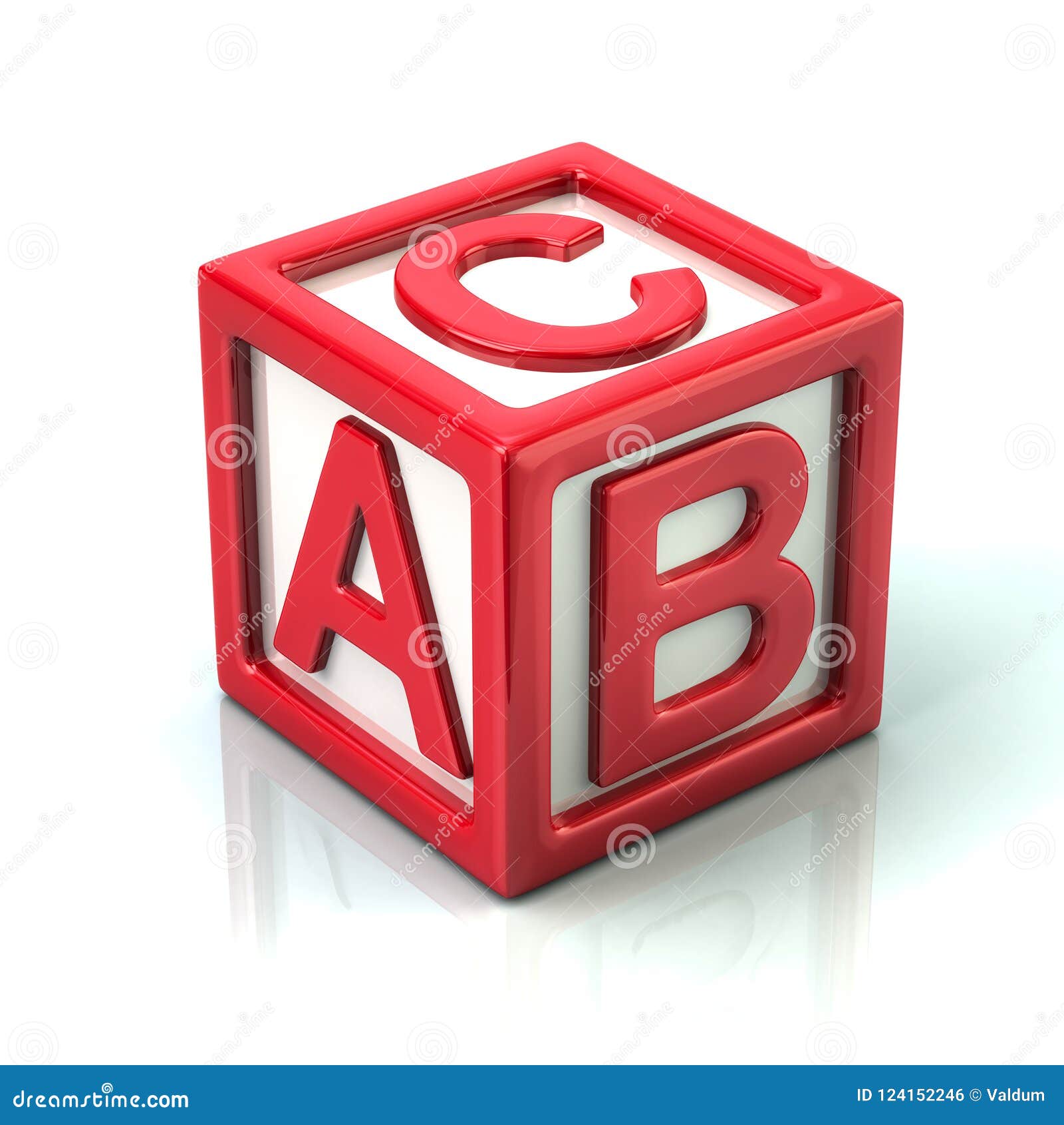 Cubo Rojo Con Las Letras a, B Y C Stock de ilustración - Ilustración de ...