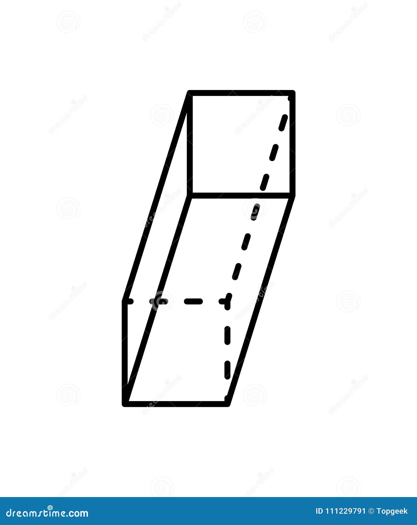 Cuboid Black Geometric Figure that Casts Shade Stock Vector ...