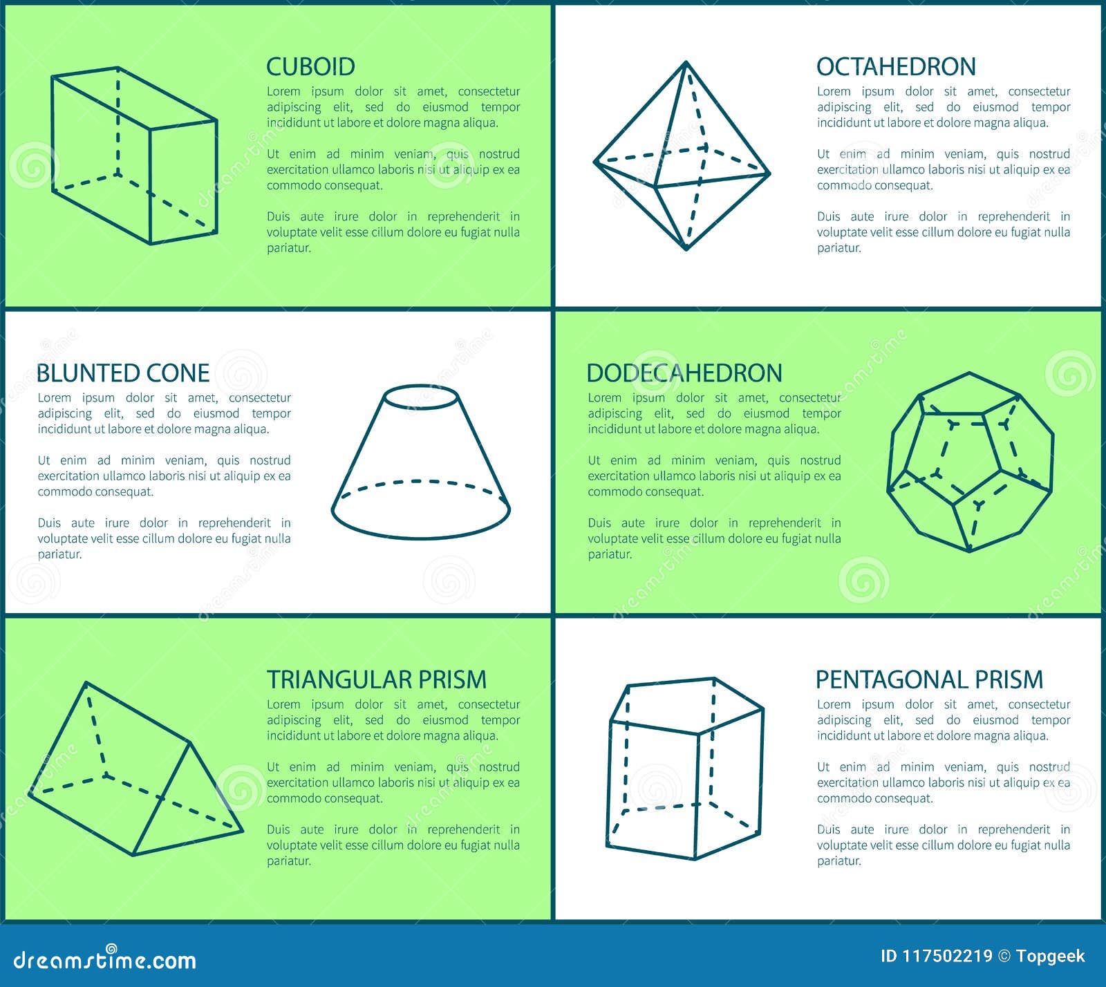 Cuboid and Blunted Prism, Vector Illustration Stock Vector ...