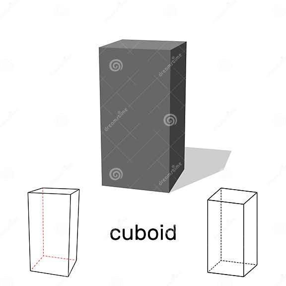 Cuboid. Geometric Shape. Isolated on White Background. Vector Stock ...