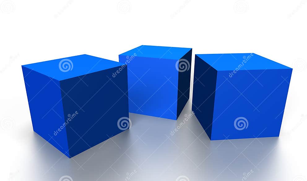 Cubos azules 3D stock de ilustración. Ilustración de empaquetado - 39011998