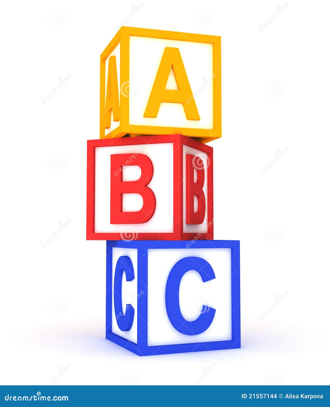 Cubos Coloridos Del ABC En Blanco. Stock de ilustración - Ilustración ...