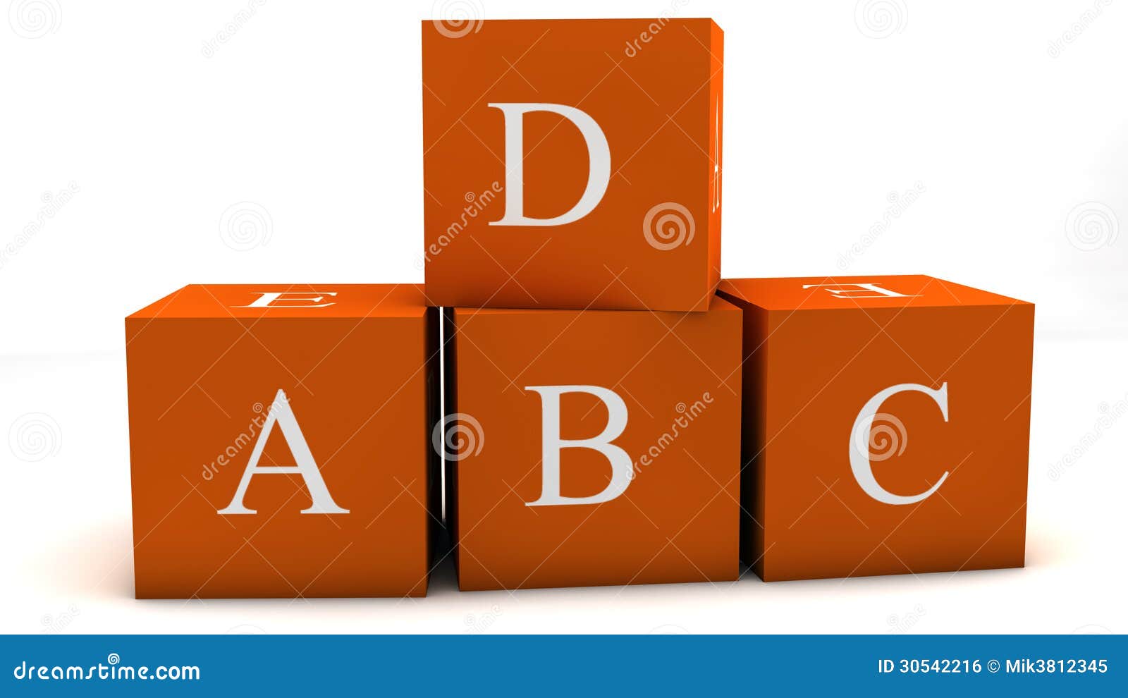 Cubos de ABCD ilustração stock. Ilustração de atividade - 30542216