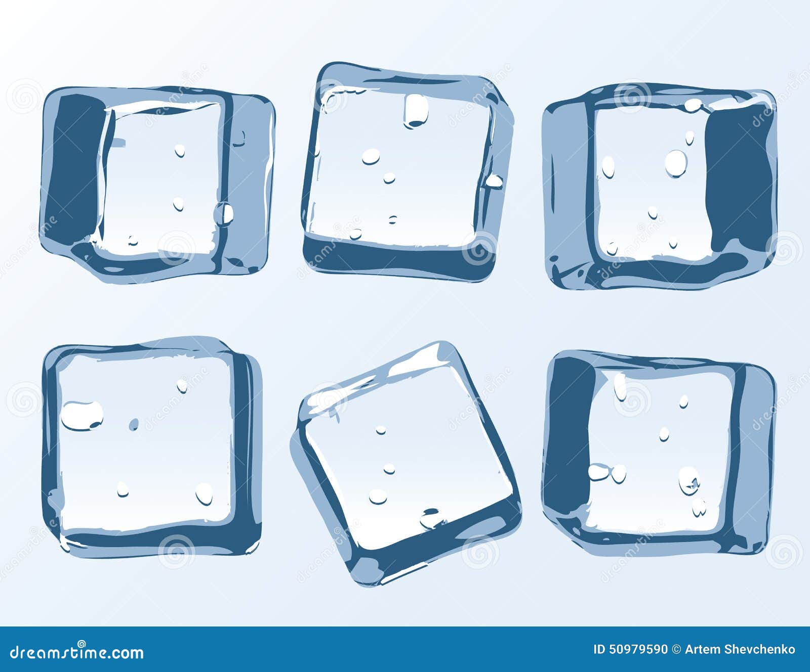 Cubos De Hielo Del Vector Fijados Ilustración del Vector - Ilustración ...