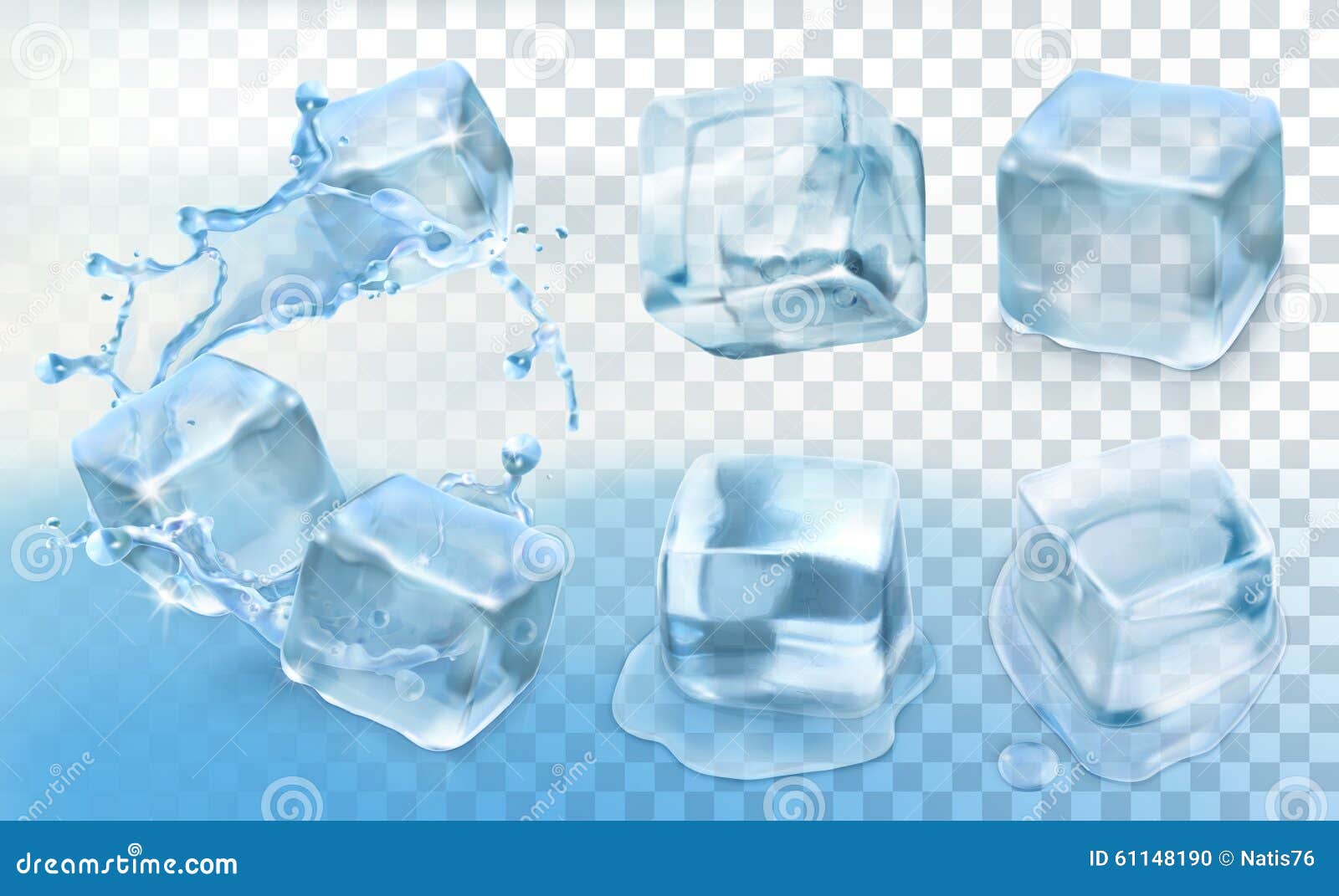 Cubos De Hielo, Iconos Del Vector Ilustración del Vector - Ilustración ...