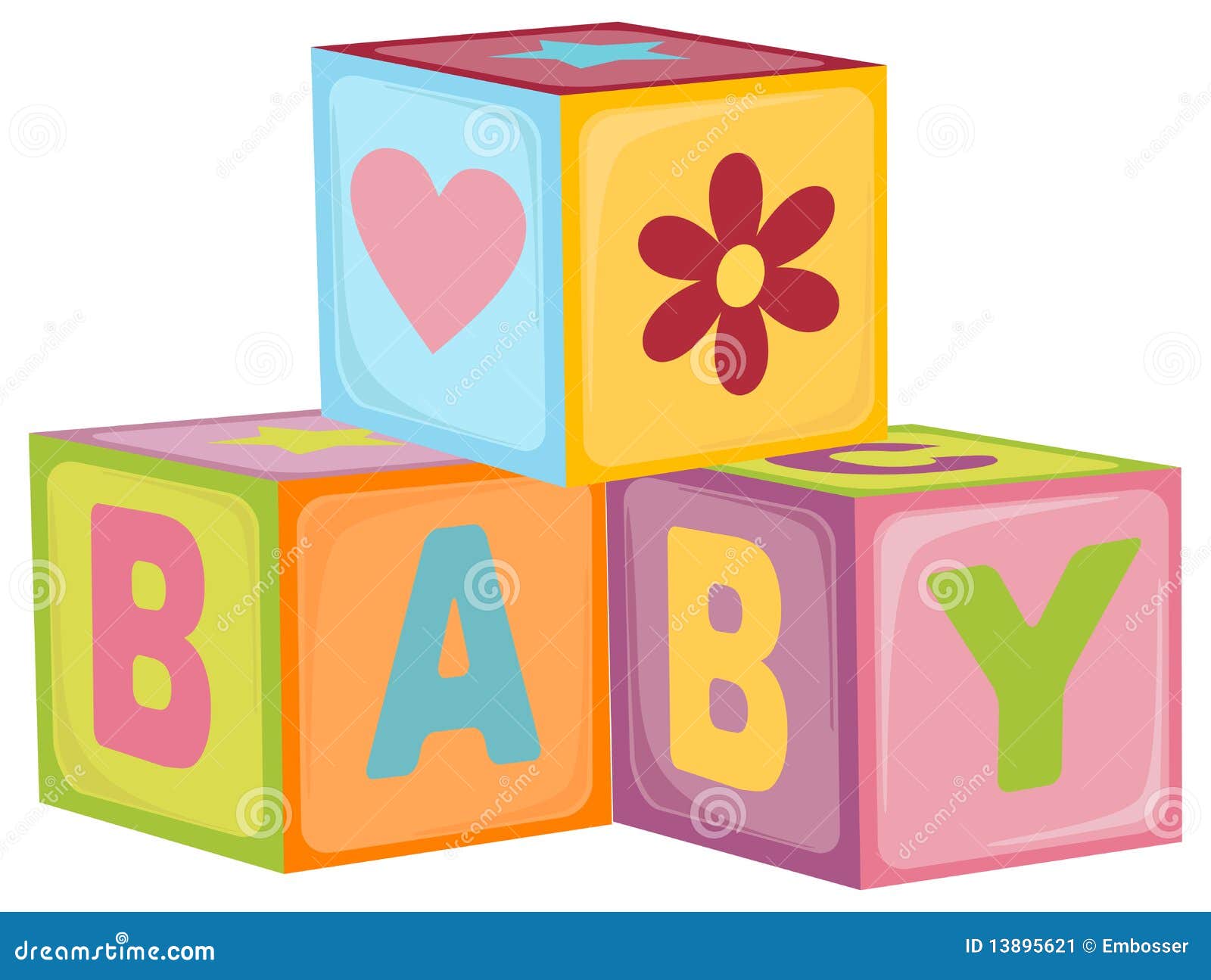 Cubos de la carta del bebé ilustración del vector. Ilustración de bebé ...