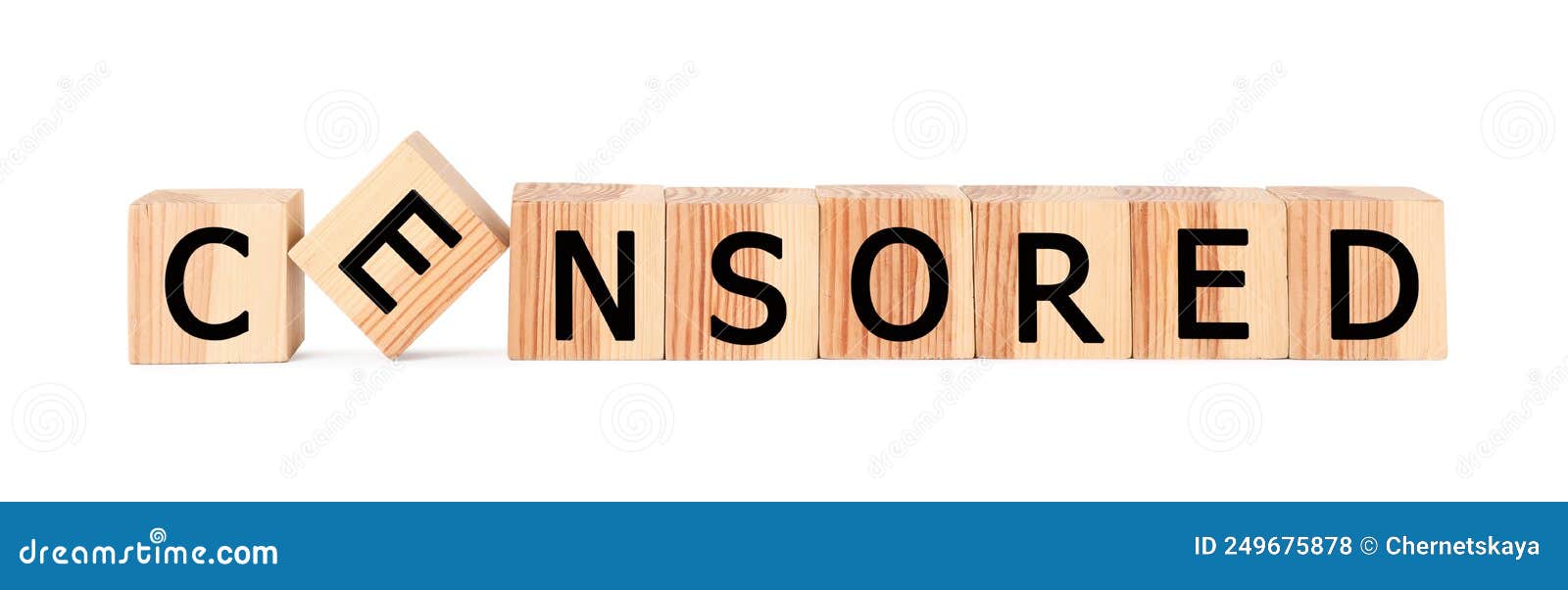Cubos De Madeira Com Palavra Censurada Em Fundo Branco Foto de Stock ...