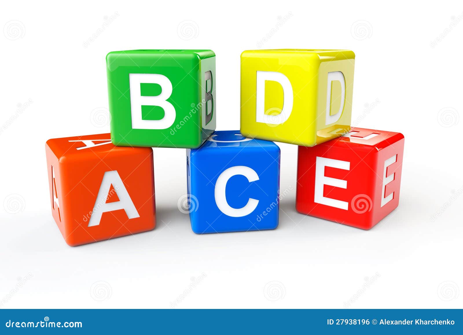 Cubos del bloque de ABCD stock de ilustración. Ilustración de cuatro ...