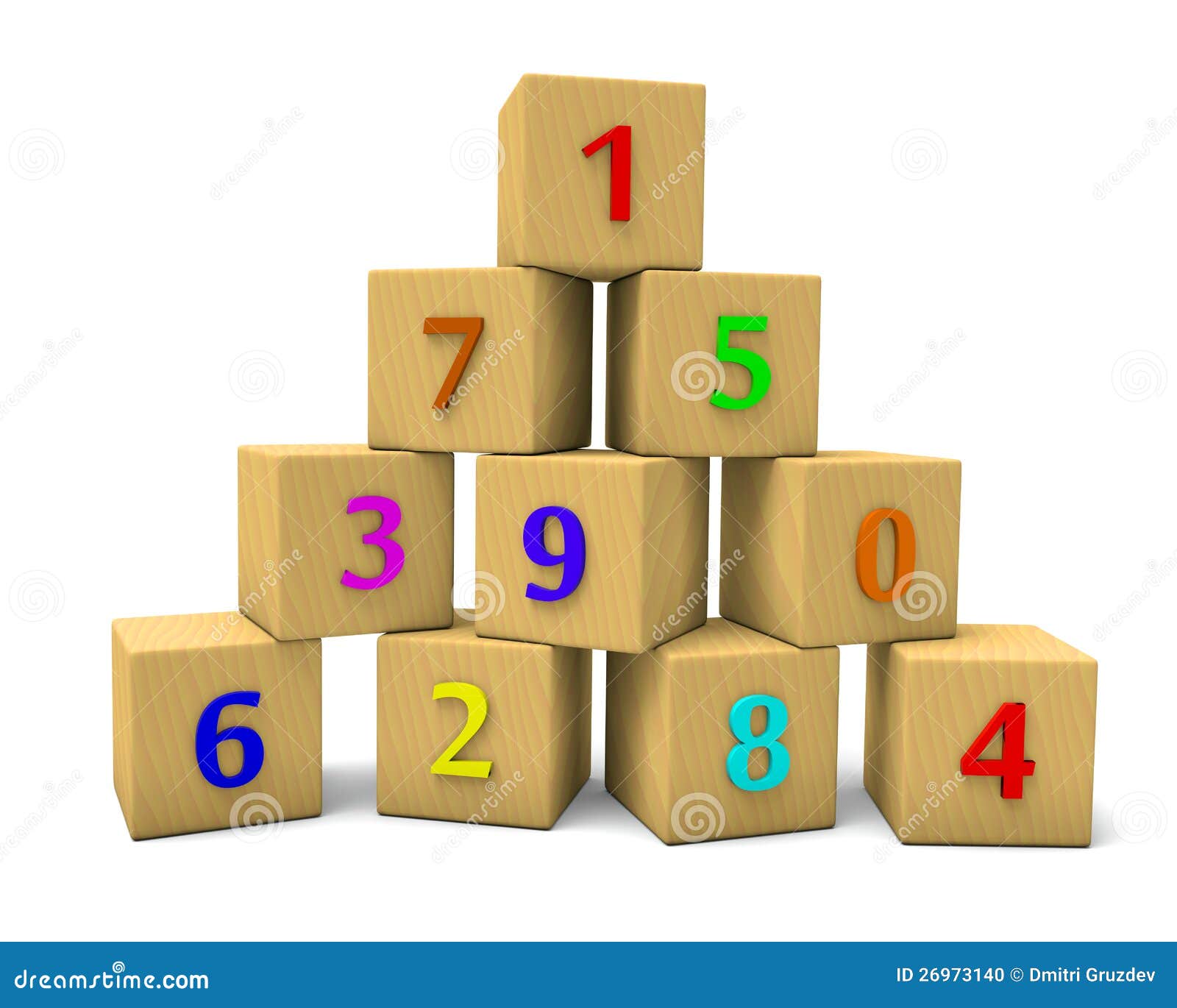 Cubos numerados foto de stock. Imagem de colorido, elementar - 26973140