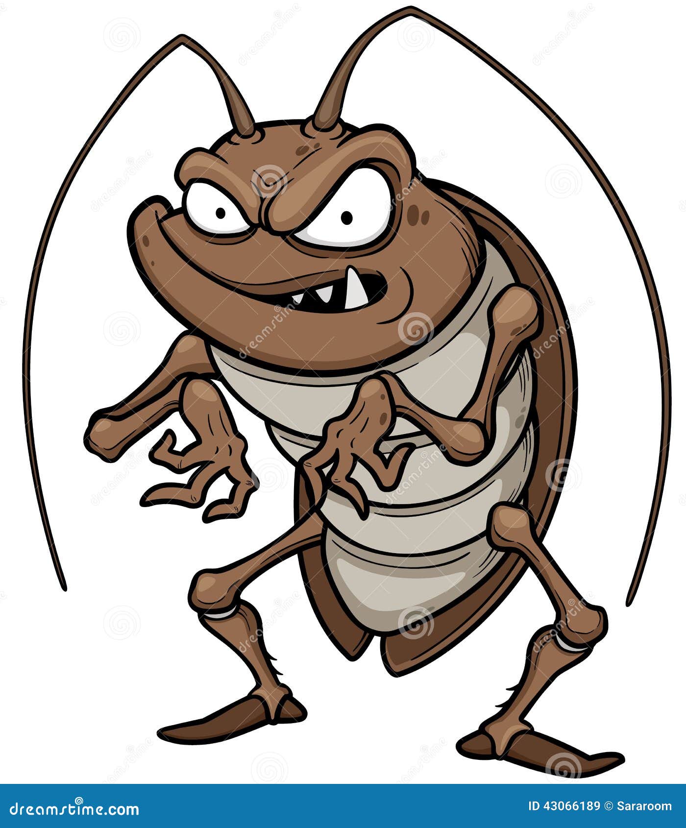 Cucaracha ilustración del vector. Ilustración de miedo - 43066189