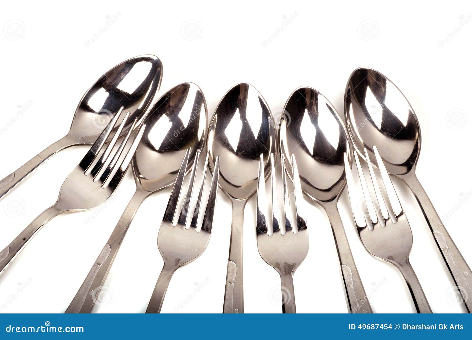 Cucchiaio e forchetta fotografia stock. Immagine di mandrino - 49687454