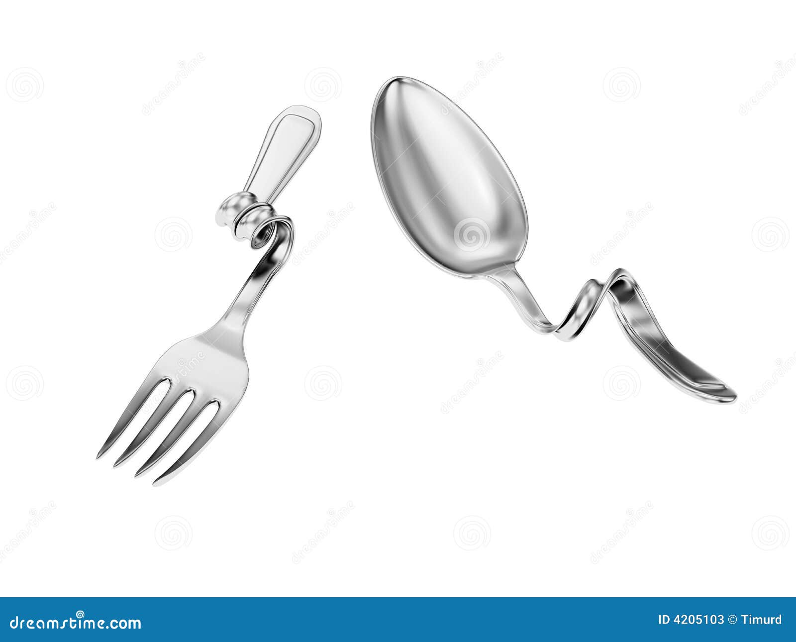 Cucchiaio E Forchetta Piegati Illustrazione di Stock - Illustrazione di ...