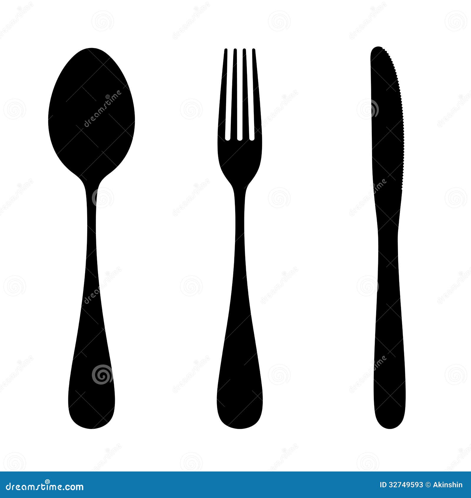 Cucchiaio, Forchetta E Coltello. Illustrazione Vettoriale ...