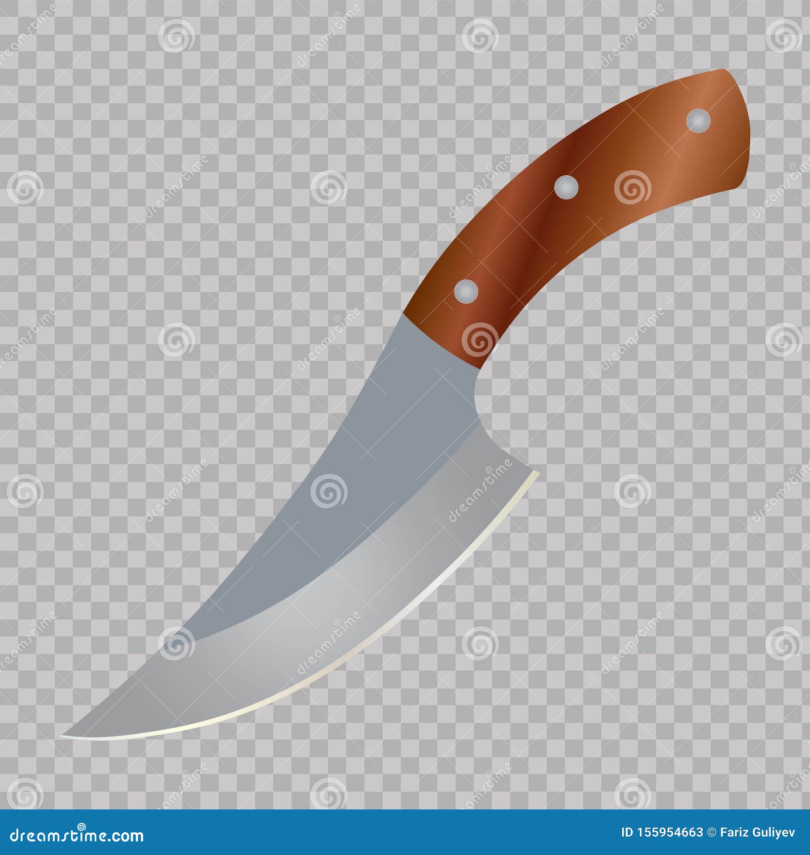 Cuchilla De Caza Sobre Fondo Transparente. Vector Ilustración del ...