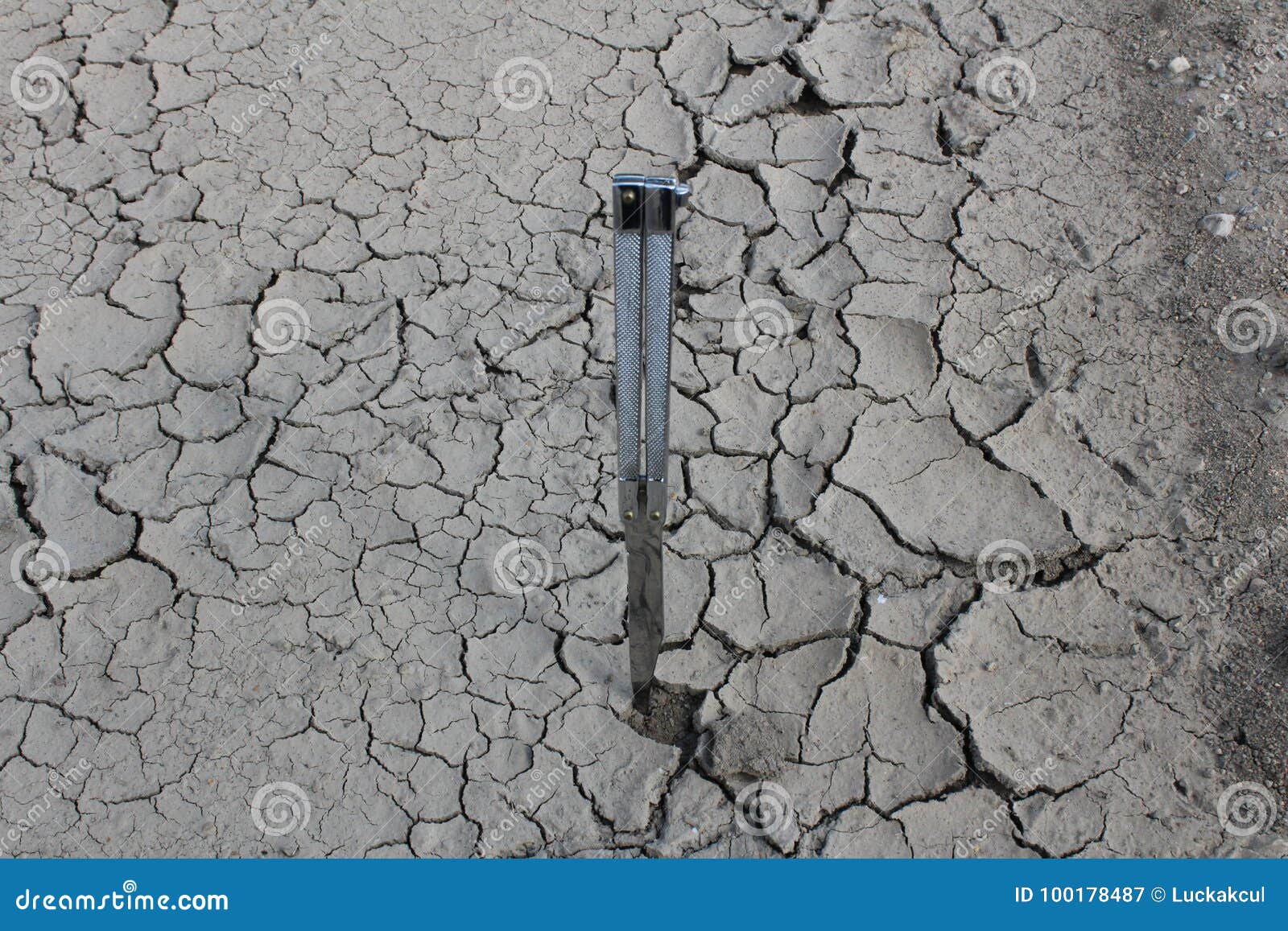 Cuchillo Secado De La Tierra Y De La Mariposa Imagen de archivo ...