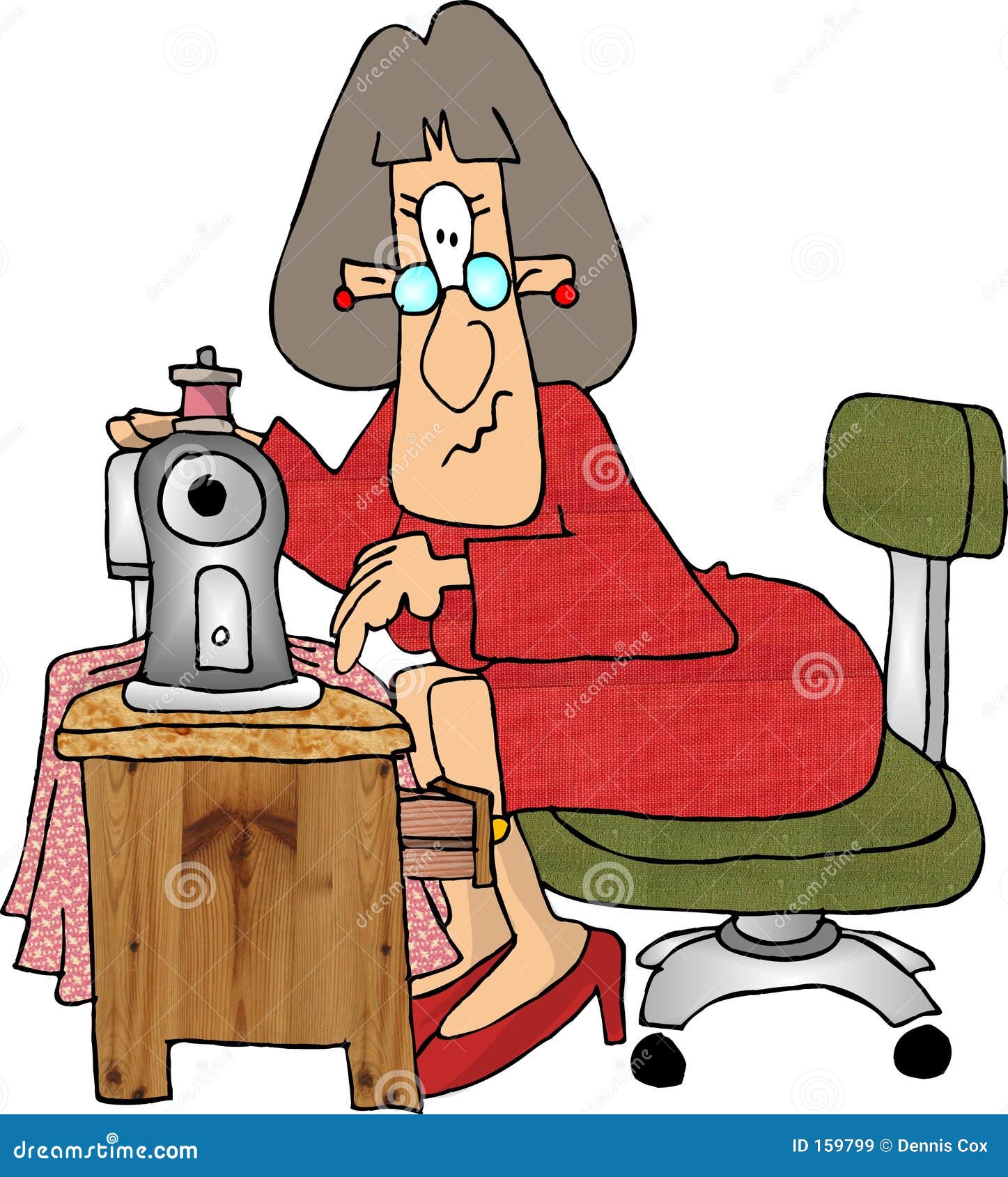 Cucitrice illustrazione di stock. Illustrazione di vestiti - 159799