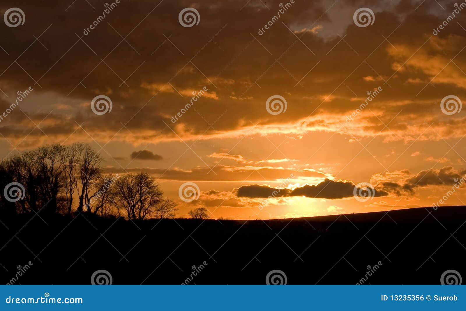 Cuckmere Valley sunset stock photo. Image of sussex, winter - 13235356
