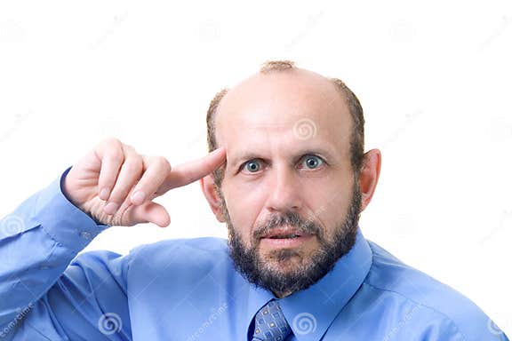 Cuckoo? stock photo. Image of silly, pointing, signlanguage - 844004