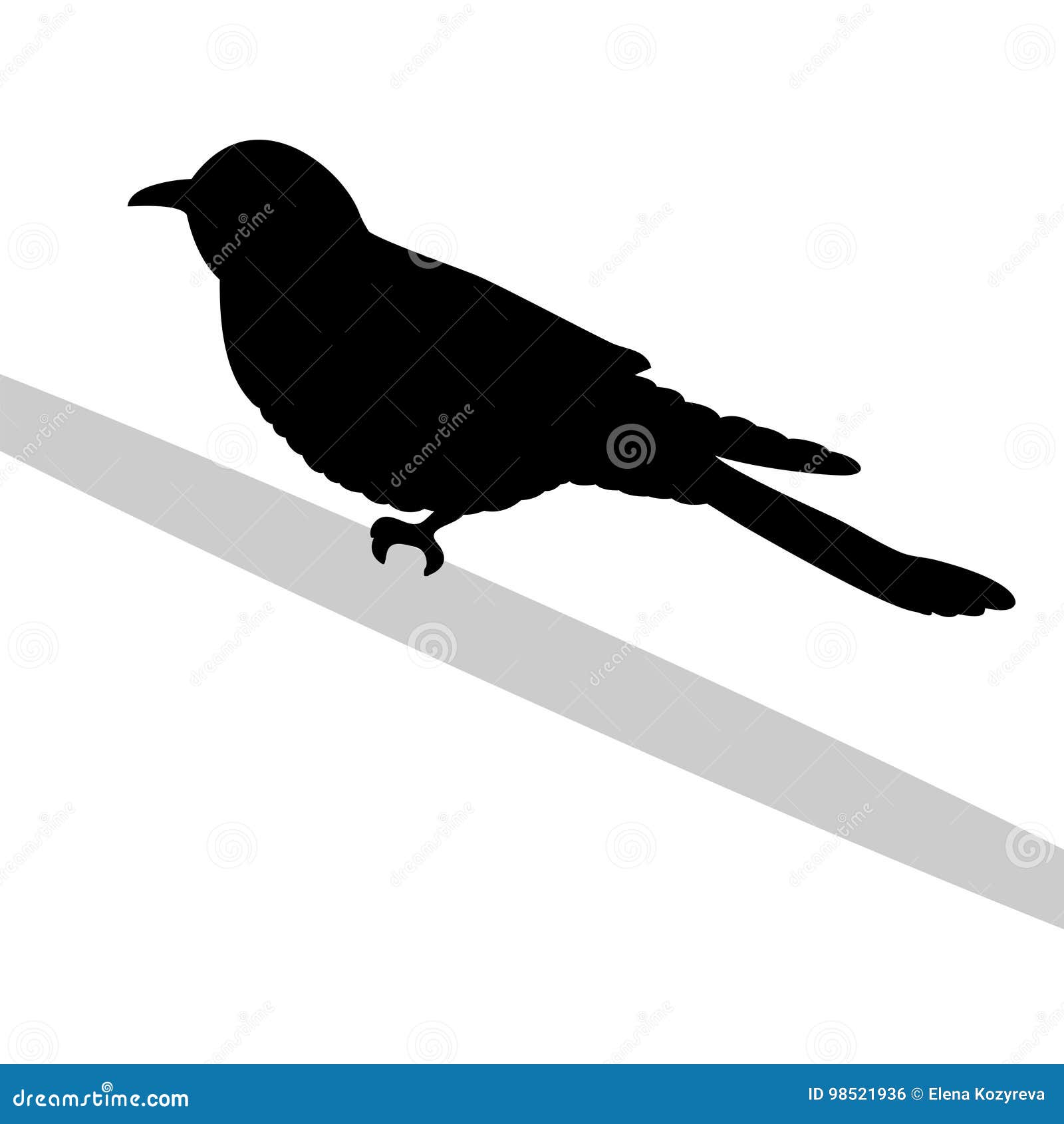 Cuckoo Bird Black Silhouette Animal Stock Vector - Illustration of ...