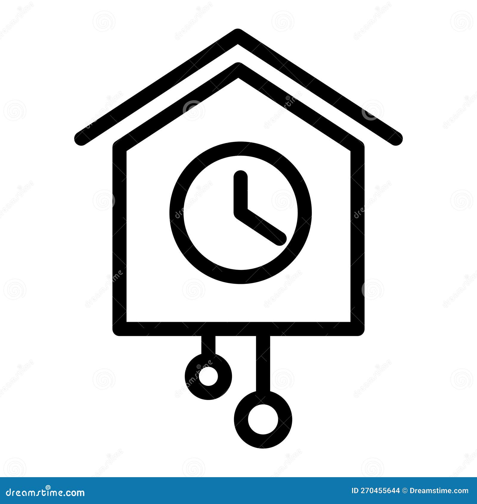 Cuckoo Clock House Line Icon Vector Illustration Graphic Design Stock ...