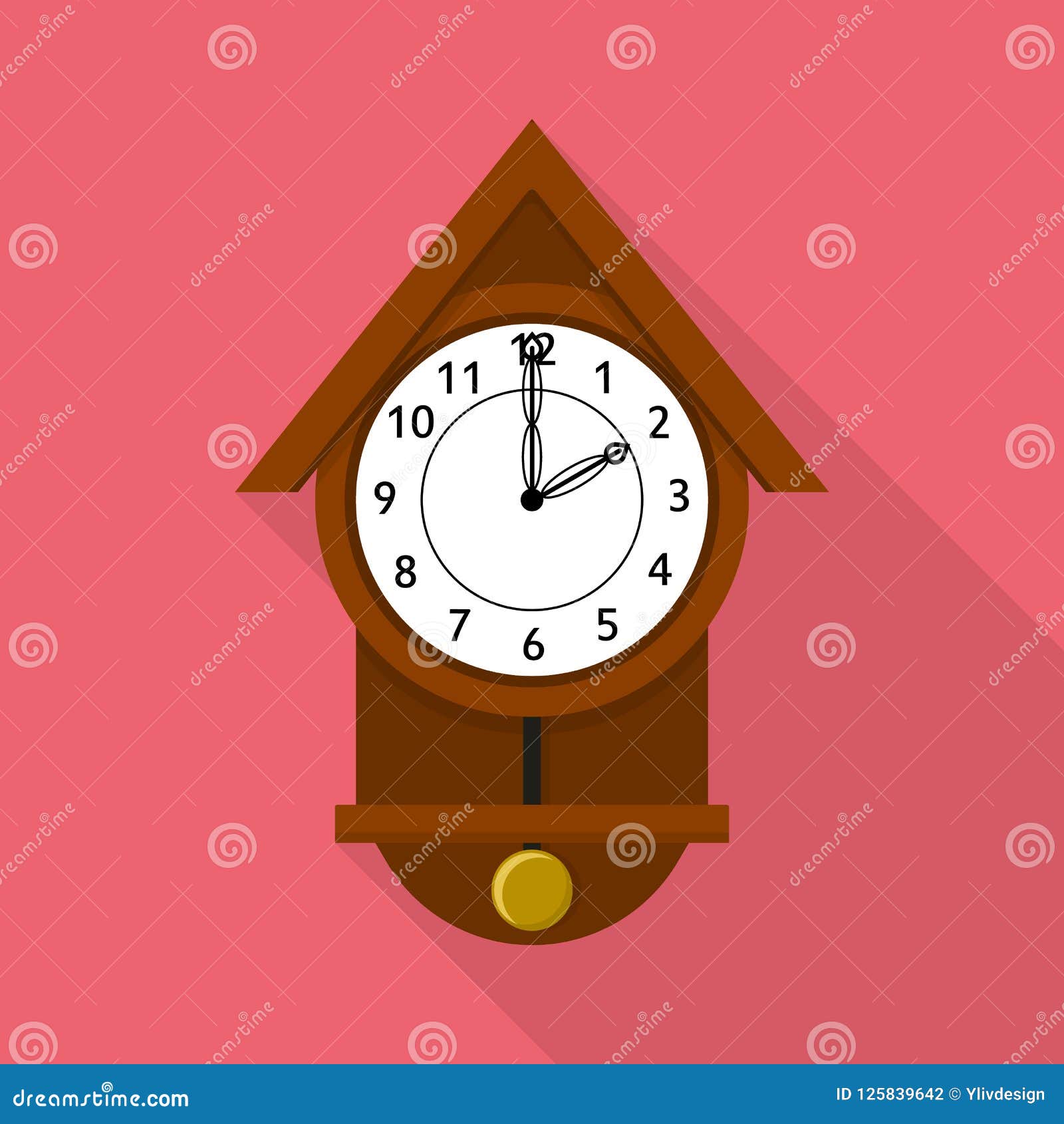 Cuckoo Clock Icon, Flat Style Stock Illustration - Illustration of ...