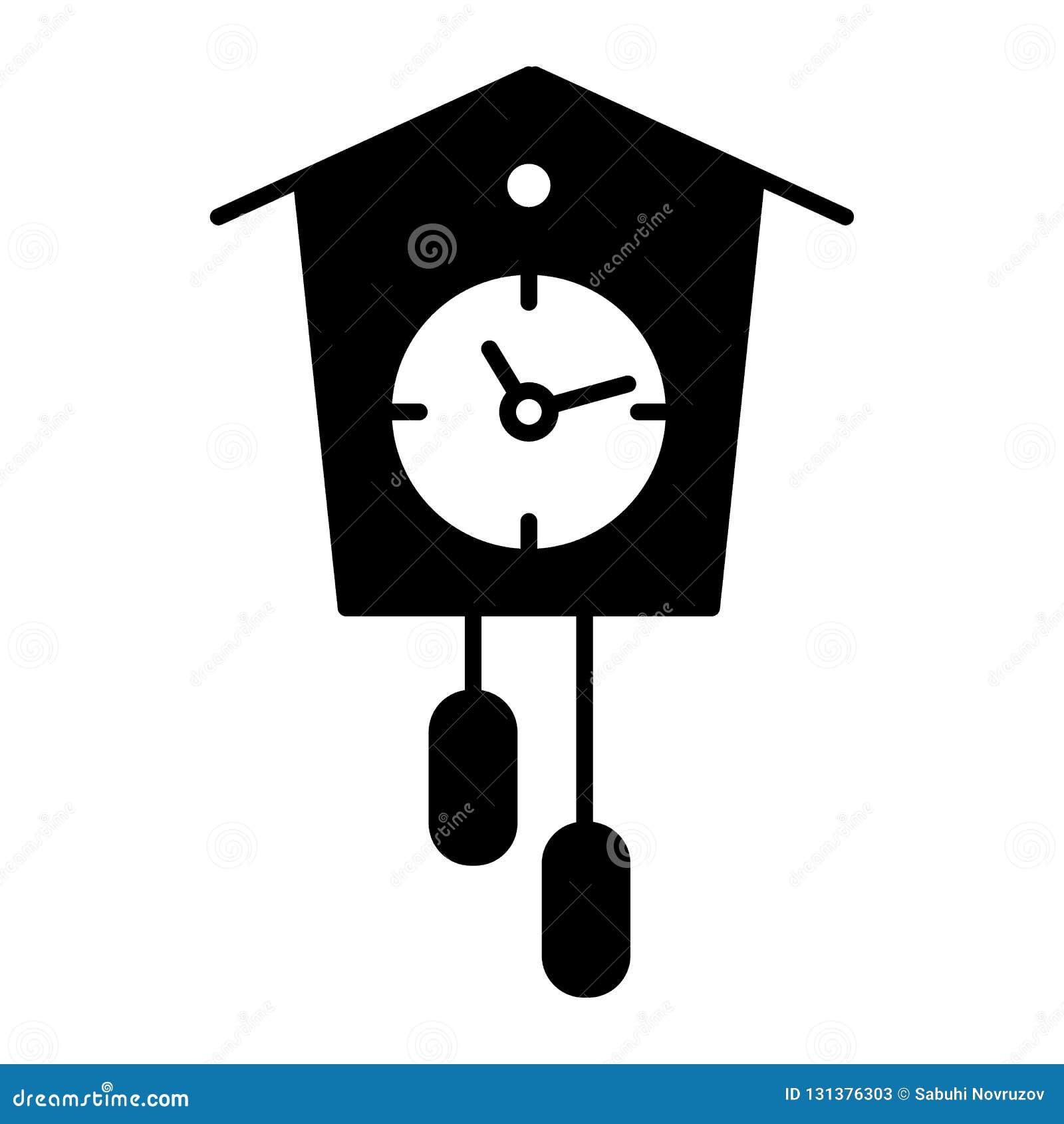 Cuckoo-clock Solid Icon. Old Clock Vector Illustration Isolated on ...