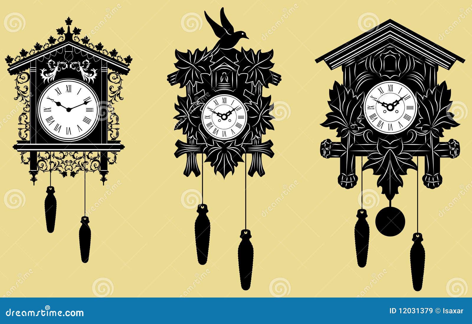 Cuckoo Clocks Line Icon, Concept Sign, Outline Vector Illustration ...